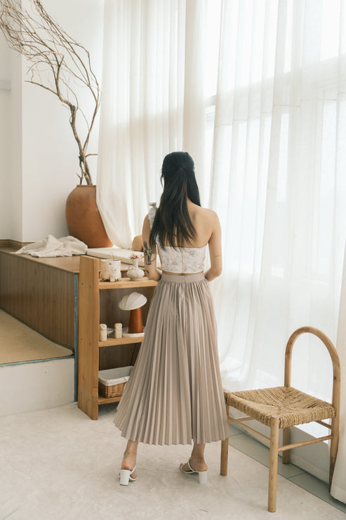 Fion Padded Ribbon Toga Top (Khaki Floral) – CHAIER